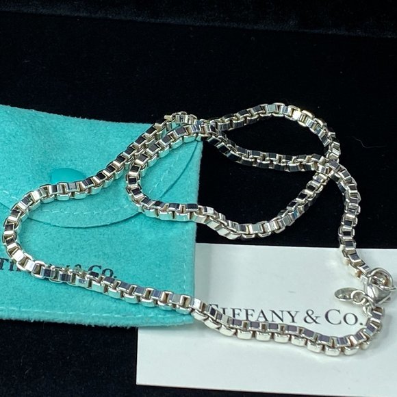 Jewelry | Tiffany Co Sterling Silver Venetian Box Chain Necklace 17 34 ...
